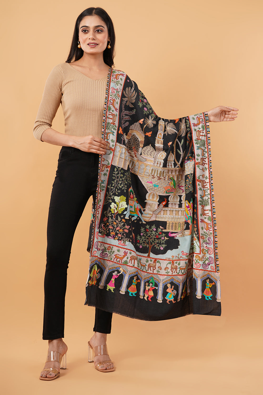 DARBAAR TILLA WORK SHAWL – Kalamkani